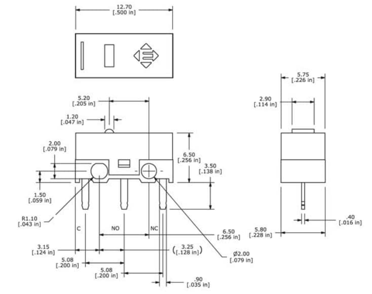 SS Sub-Miniature Snap Action Switches - E-Switch | Mouser