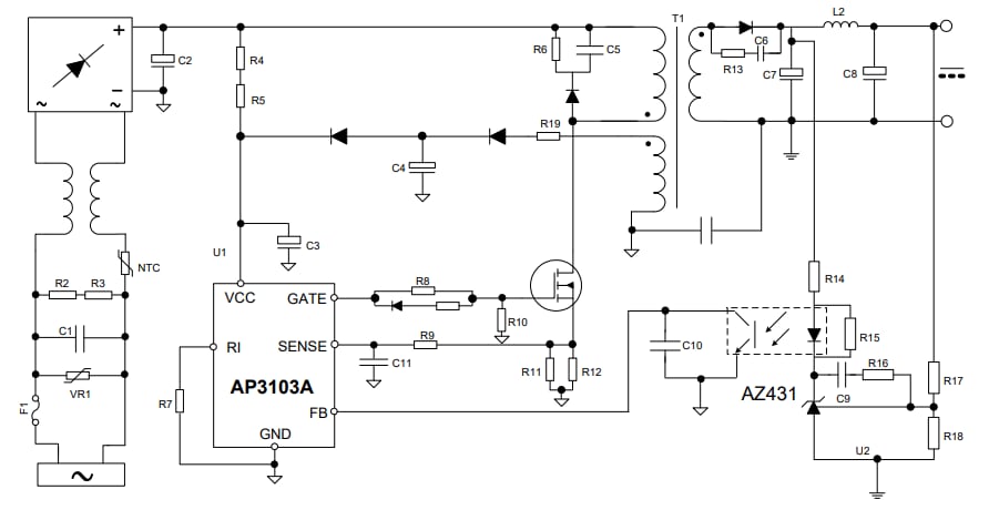 AP3103A AC/DC PWM Controller - Diodes Inc | Mouser