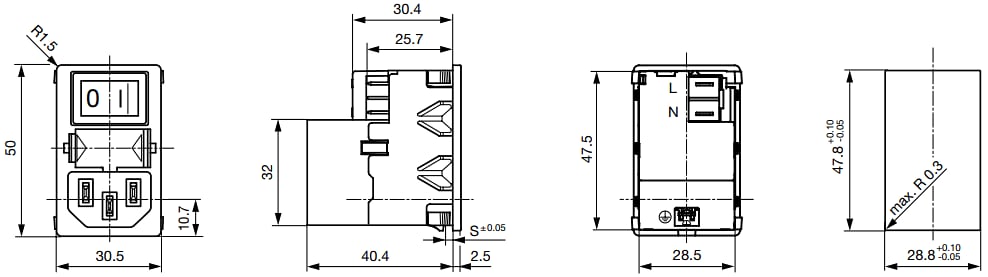 KMF Compact Power Entry Modules - Schurter | Mouser