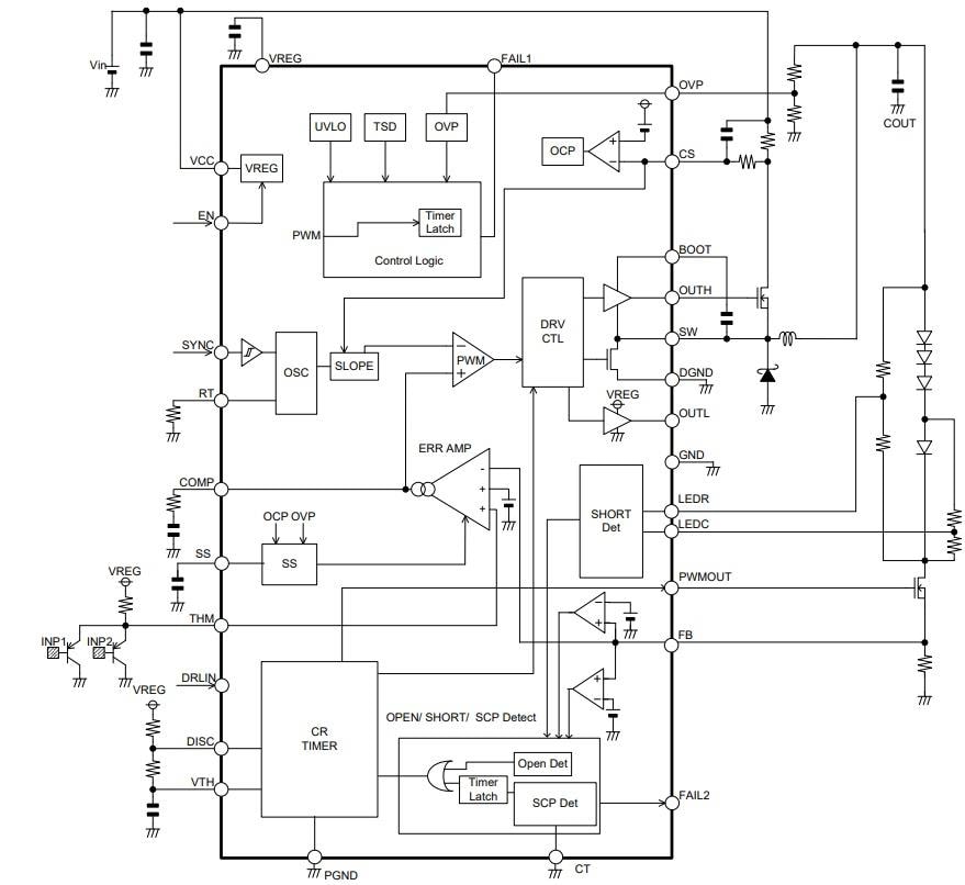 BD8381AEFV-M Single-Chip LED Drivers - ROHM | Mouser