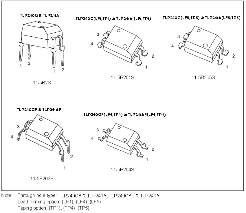 TLP240/241A MOSFET Output Optocouplers - Toshiba | Mouser