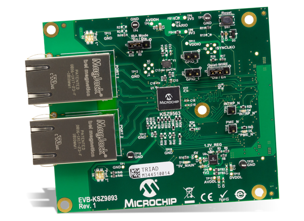 EVB-KSZ9893 Plug-in Evaluation Board - Microchip Technology | Mouser