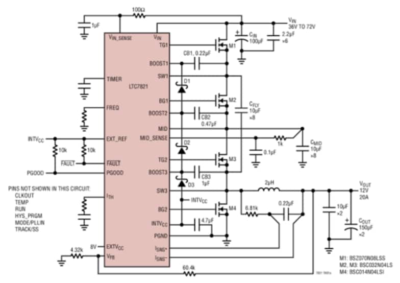 LTC7821 Hybrid Step-Down Synchronous Controllers - ADI | Mouser