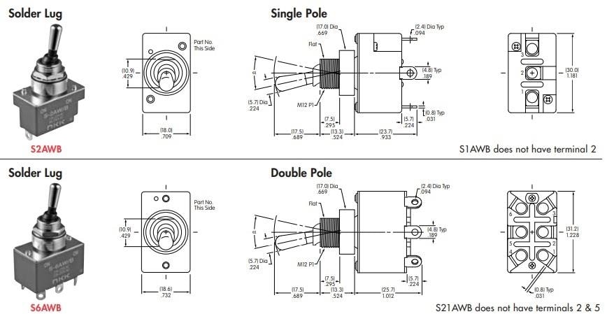 S-Series Dual Seal Toggle Switches - NKK | Mouser
