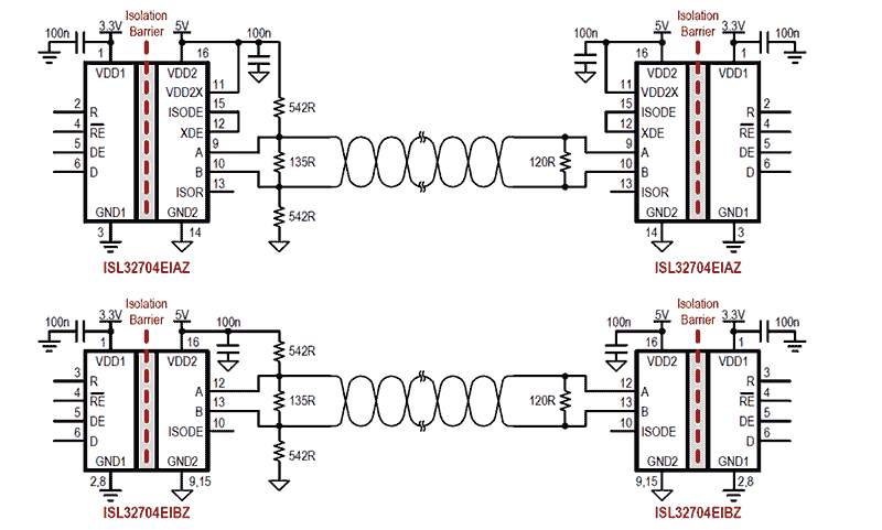 ISL32704E Isolated RS-485 Transceivers - Renesas | Mouser