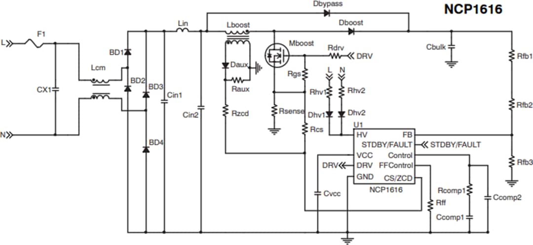 NCP1616 Power Factor Correction Controller - onsemi | Mouser