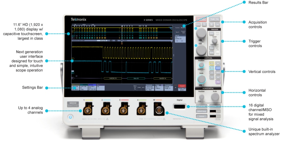 3 Series Mixed Domain Oscilloscopes - Tektronix | Mouser