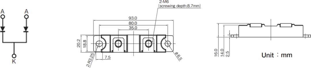 DKR400CA60 2-in-1 Fast Recovery Diode Module - SanRex | Mouser