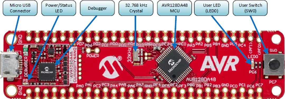 AVR128DA48 Curiosity Nano Kit (DM164151) - Microchip Technology | Mouser