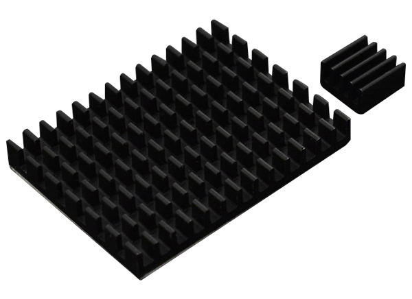 Black Aluminum Heatsink Kit for Raspberry Pi 4B - DFRobot | Mouser