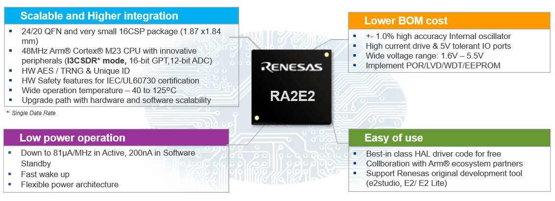 RA2E2 32-Bit Microcontroller Group - Renesas | Mouser