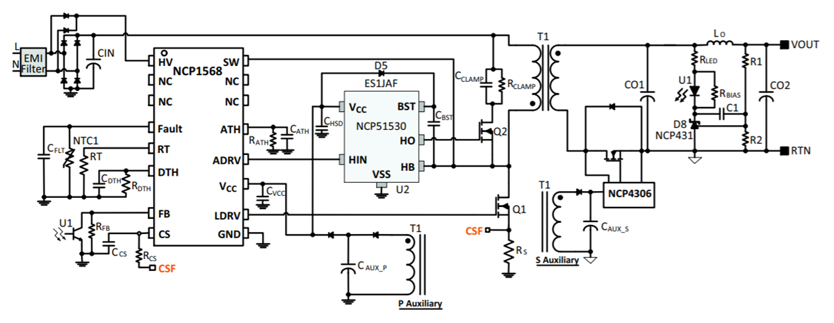 NCP1568 AC-DC Active Clamp Flyback PWM Controllers - onsemi | Mouser