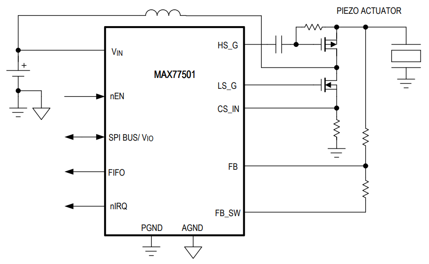 MAX77501 Piezo Haptic Actuator Boost Driver - Analog Devices / Maxim ...