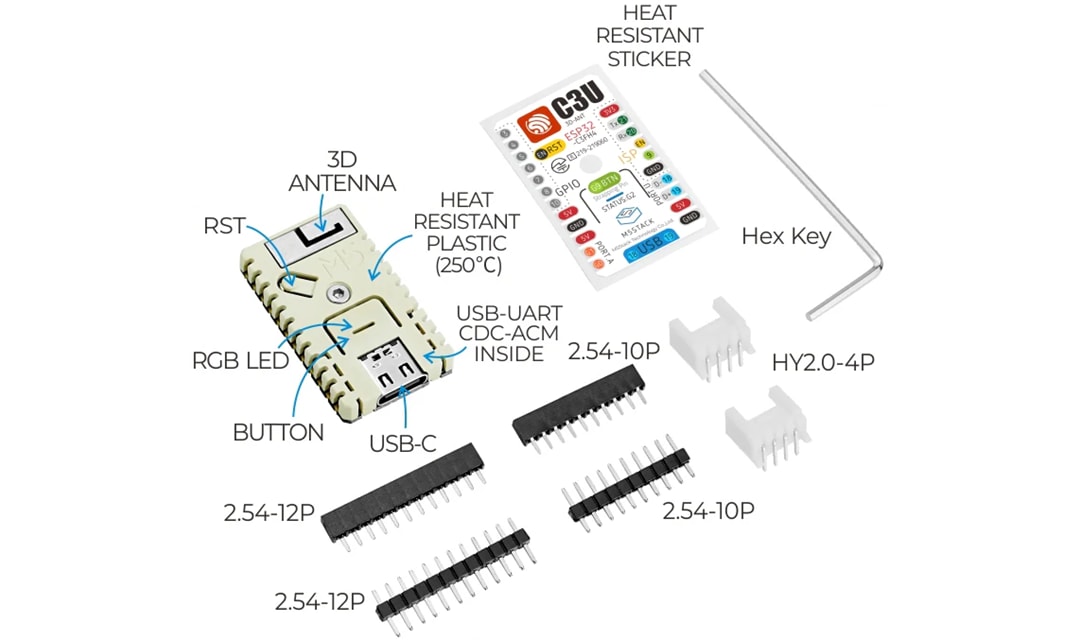 M5stamp C3U Mate with Pin Headers - M5Stack | Mouser
