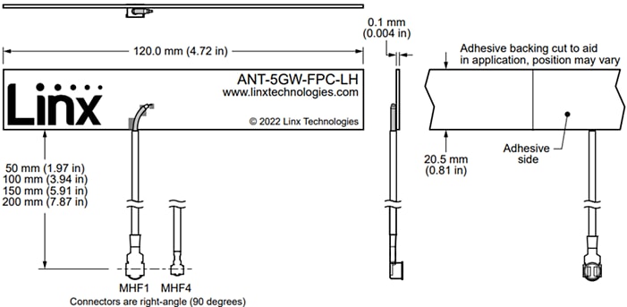 ANT-5GW-FPC-LH Flexible Cellular Sub-6 5G Antennas - Linx | Mouser