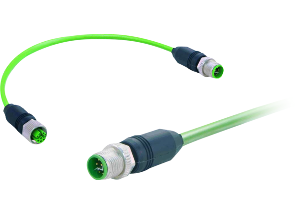 M12 Hybrid Y-Coded Cable Assemblies - HARTING | Mouser
