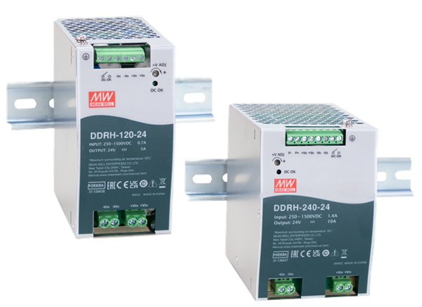 DDRH-120 & DDRH-240 DIN-Rail DC-DC Converters - Mean Well | Mouser