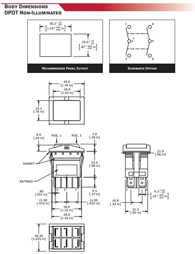 RB5 Rocker Switches - E-Switch | Mouser
