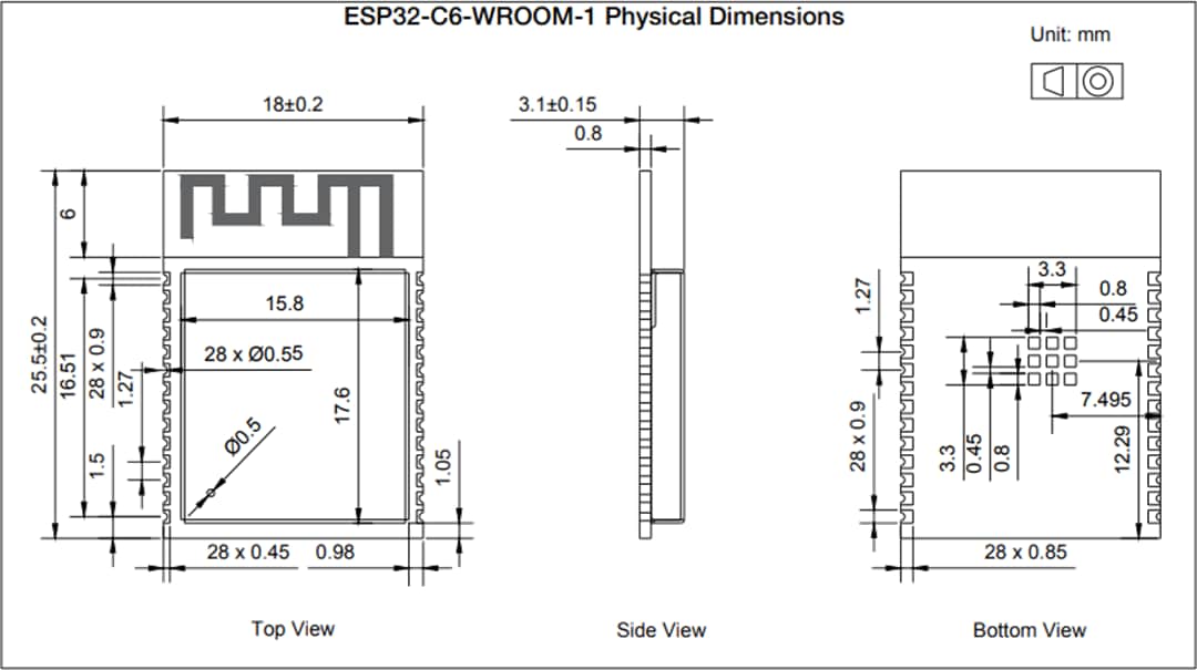 ESP32-C6-WROOM-1 Multiprotocol Modules - Espressif Systems | Mouser