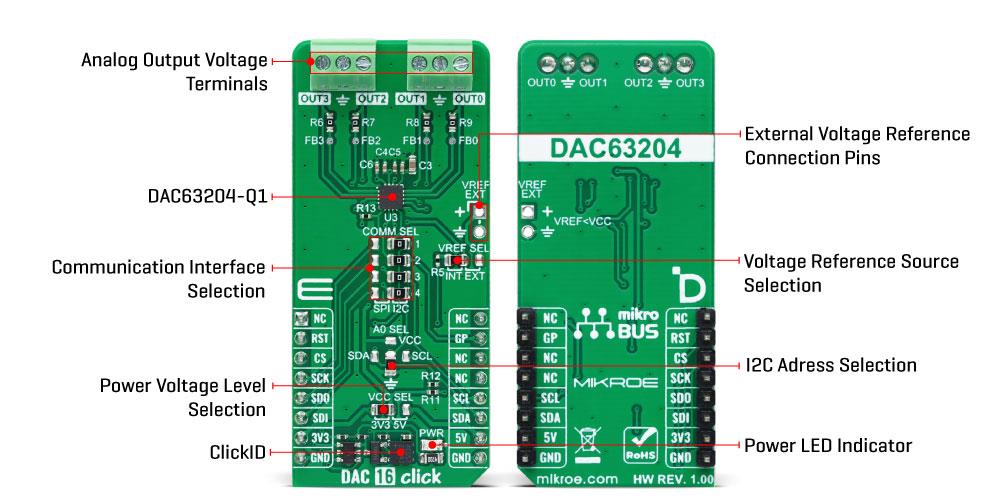DAC 16 Click - Mikroe | Mouser