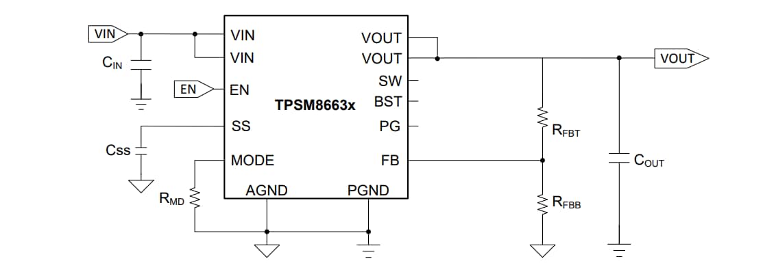 TPSM8663x Synchronous Buck Power Modules - TI | Mouser