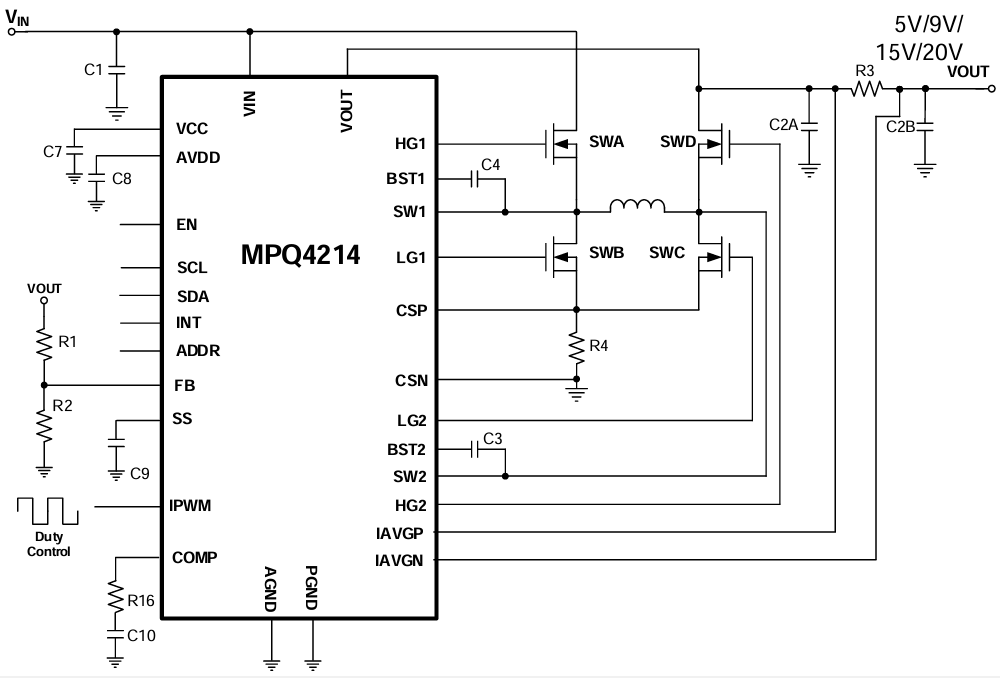 MPQ4214 40V Synchronous Buck-Boost Controllers - MPS | Mouser