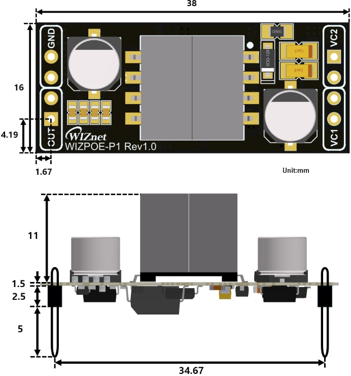 WIZPoE-P1 PoE Module - WIZnet | Mouser