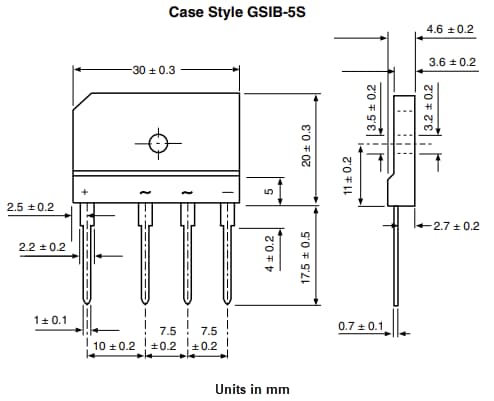 GSIB25x Bridge Rectifiers - Vishay Semiconductors | Mouser