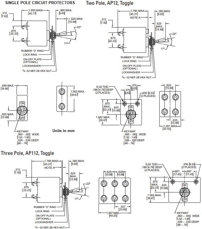 AP Series Magnetic Circuit Breakers - AIRPAX / Sensata | Mouser