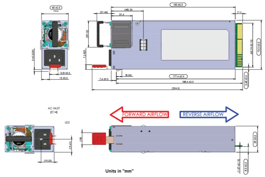 CSU 1800W to 2400W AC/DC Power Supplies - Artesyn | Mouser