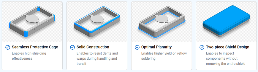 Tin-Steel Drawn-Seamless EMI/RFI Shields - Masach Tech | Mouser