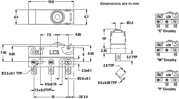 LCS Small Size Sealed Snap-Acting Switches - C&K Switches | Mouser