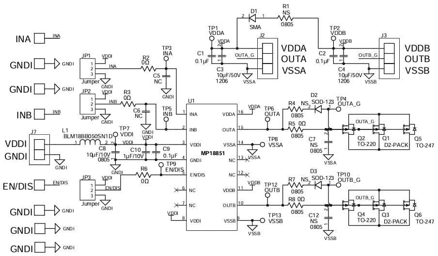 MP18851 Dual-Channel Gate Drivers - MPS | Mouser