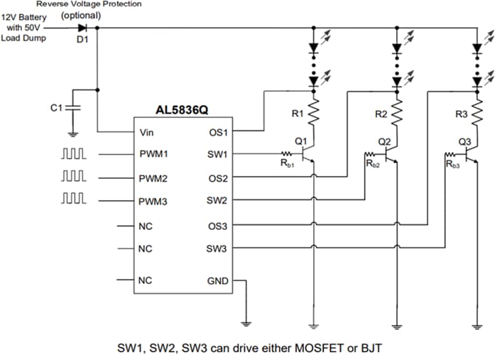 AL5836Q Three Independent Channel PWM Controller - Diodes Inc | Mouser