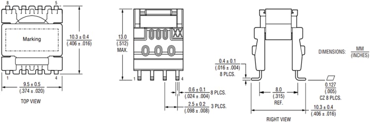 HVMA03F40C-ST10S Flyback Transformer - Bourns | Mouser